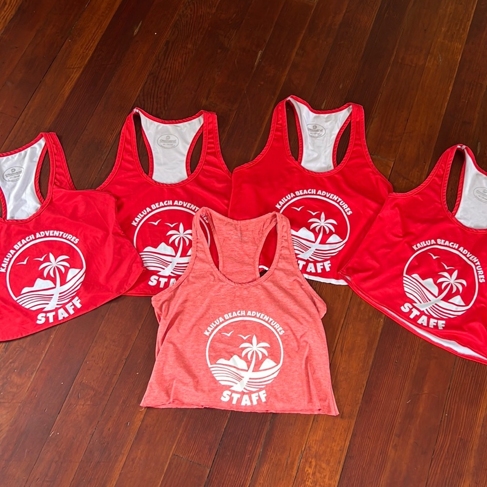 Red Lifeguard Kailua Beach Adventures Staff Shirts Ra… - Gem